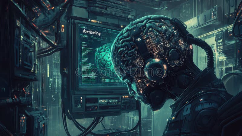 Man with a Brain in His Head Illustrating the Concept of Intelligence ...