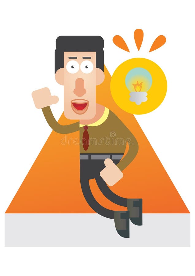 Man Brainstormed an Idea. Vector Illustration Decorative Design Stock ...