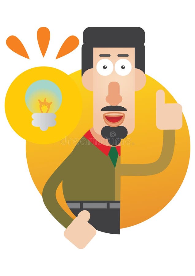 Man Brainstormed an Idea. Vector Illustration Decorative Design Stock ...