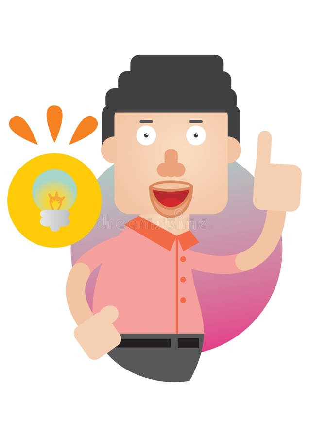 Man Brainstormed an Idea. Vector Illustration Decorative Design Stock ...