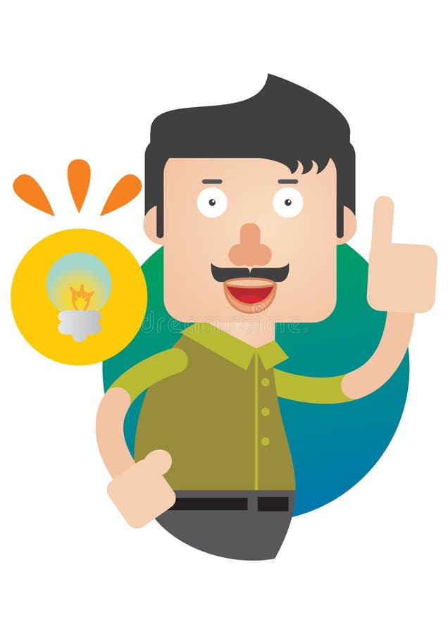 Man Brainstormed an Idea. Vector Illustration Decorative Design Stock ...