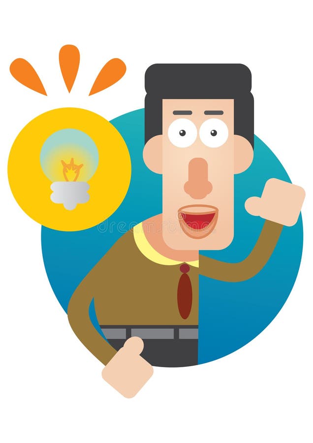 Man Brainstormed an Idea. Vector Illustration Decorative Design Stock ...