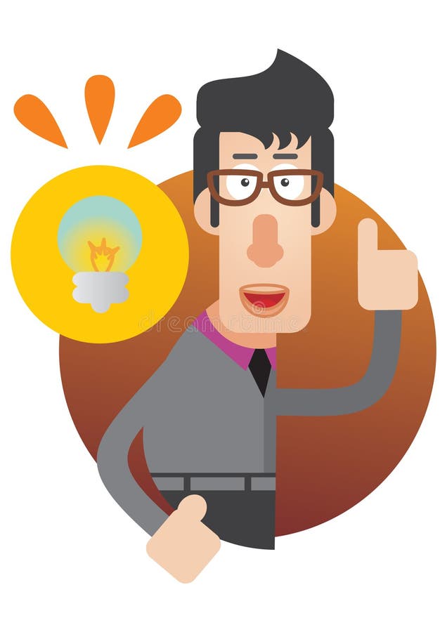 Man Brainstormed an Idea. Vector Illustration Decorative Design Stock ...
