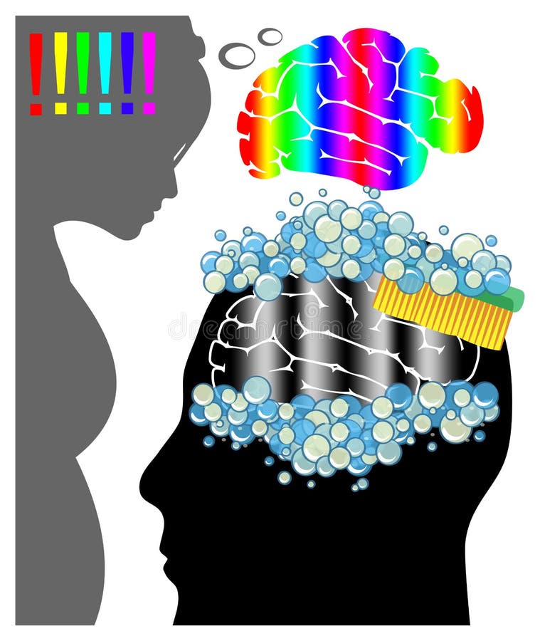 Man brainwashed by woman stock illustration. Illustration of brainwash ...