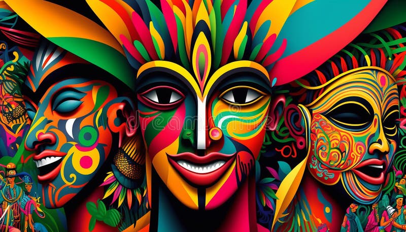 A Man in Brazil in a Multi-colored Costume .Generative AI Stock Photo ...