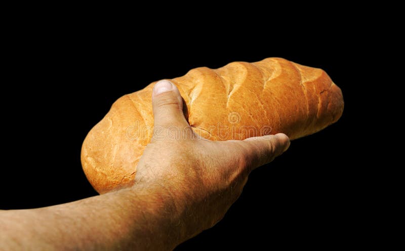 Man with bread. stock image. Image of climate, autumn - 26002661