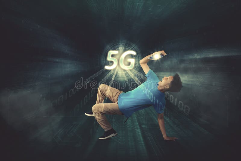 Boy dancing with PC tablet stock photo. Image of tablet - 38673978