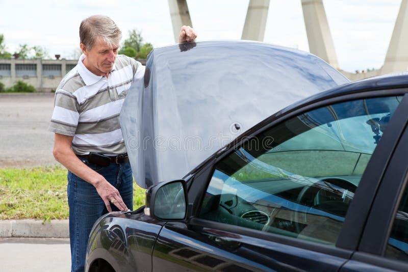 Man with breakdown car stock photo. Image of male, adult - 25638904