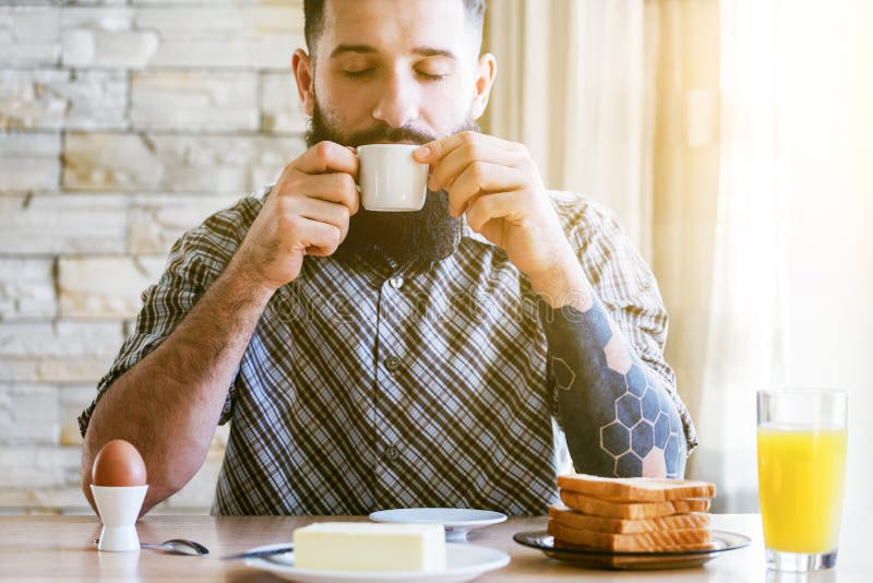 Breakfast with coffee stock image. Image of croissant - 29529135