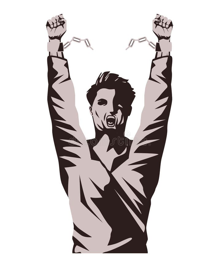 Man breaking chain stock vector. Illustration of patriotism - 212434391