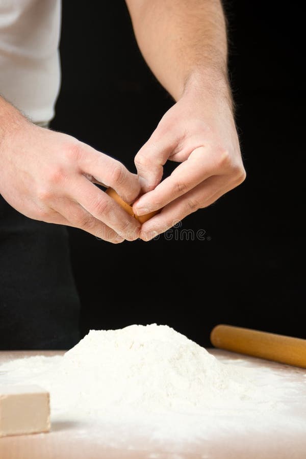 Man Working with Flour First Person Stock Photo - Image of home, cake ...