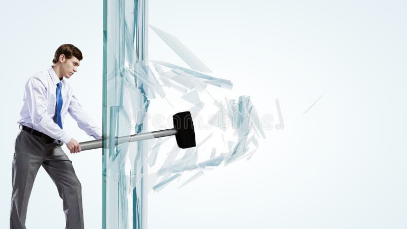 Man breaking glass stock image. Image of boxing, shattered - 42868937