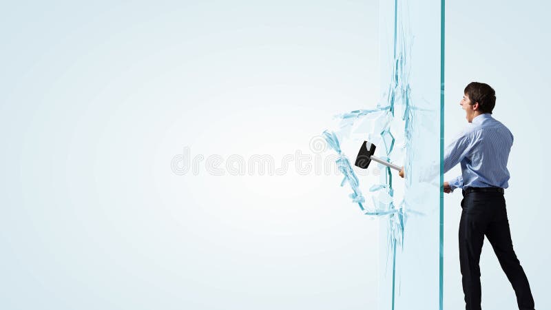Man breaking glass stock image. Image of powerful, punch - 42899955
