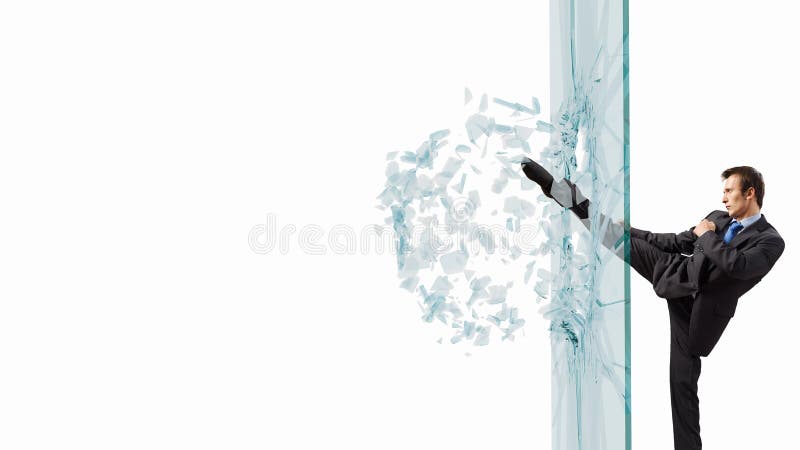 Man breaking glass stock image. Image of finish, businessman - 42714793