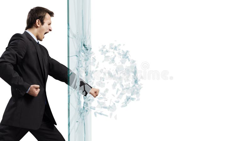 Man breaking glass stock image. Image of aggression, gesture - 42714929
