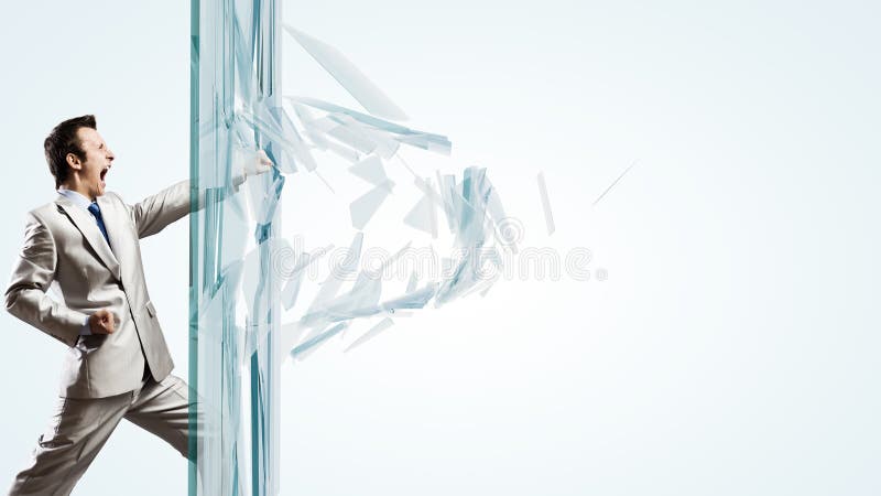 Man breaking glass stock image. Image of crazy, emotional - 42846497