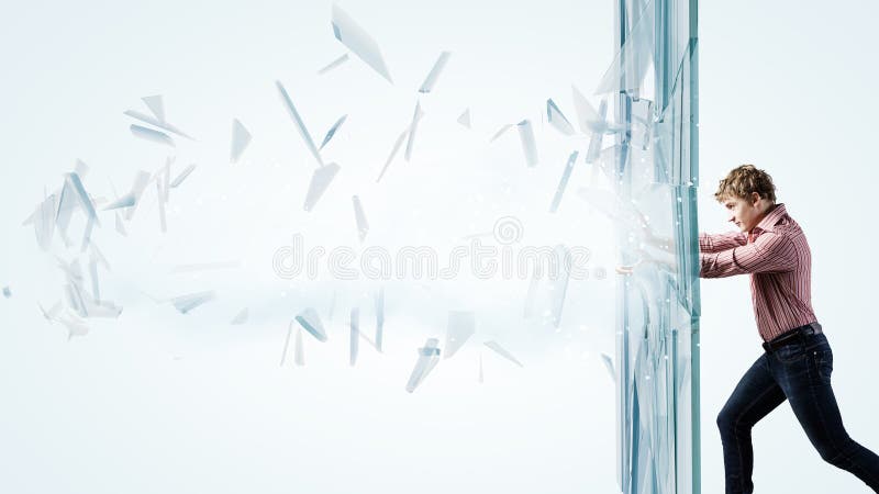 Man breaking glass stock image. Image of human, emotional - 42887581