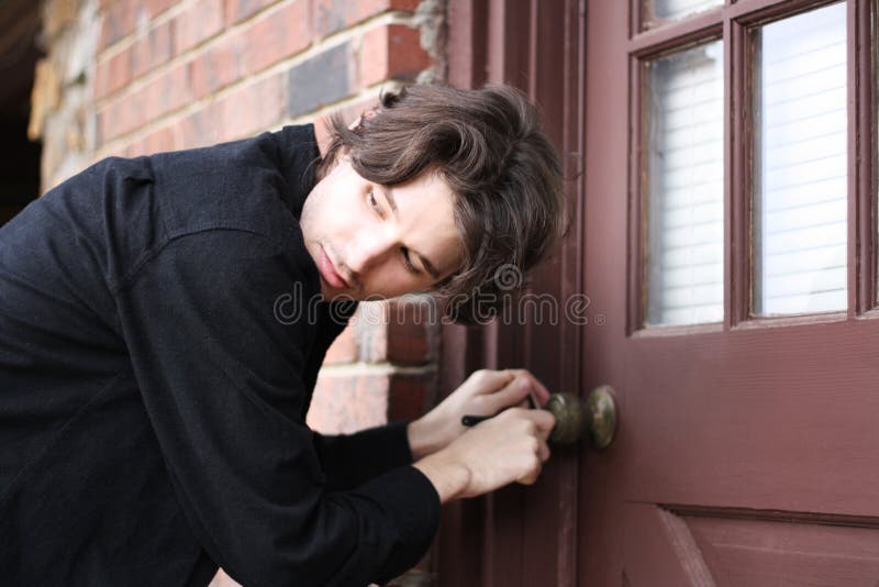 Man breaking into home stock photo. Image of theft, alarm - 16948442