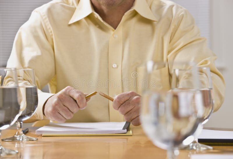 Angry Businessman Breaking Pencil Stock Photo - Image of businessman ...