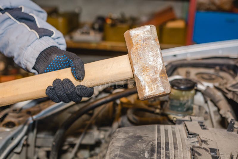 Side View of Frustrated Stressed Young Mechanic Man in White Uniform ...