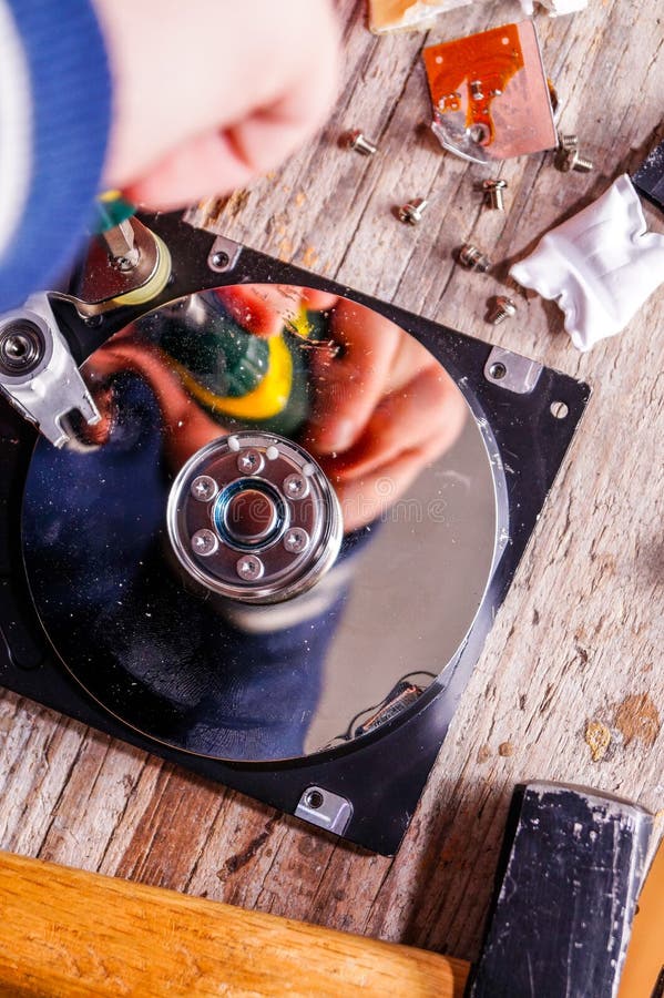 A Man Breaks a Computer Using Locksmith Tools Stock Image - Image of ...