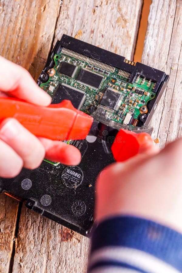 A Man Breaks a Computer Using Locksmith Tools Stock Image - Image of ...