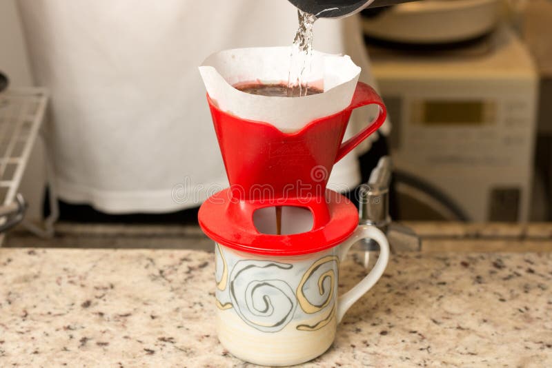 Man Brewing Coffee in His Kitchen Stock Photo - Image of male, beverage ...