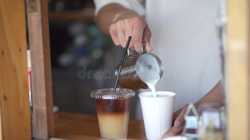 Man brewing coffee stock video. Video of daytime, luxury - 325592111