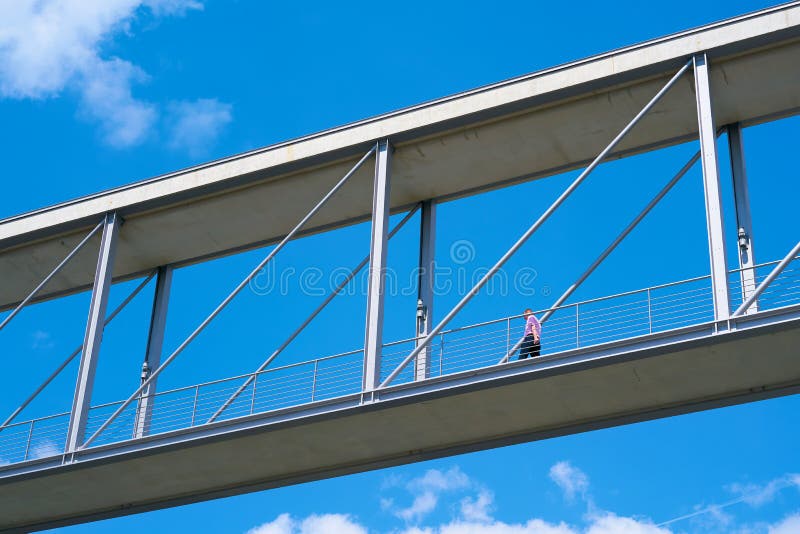Man on a bridge editorial image. Image of traversal, human - 98867875