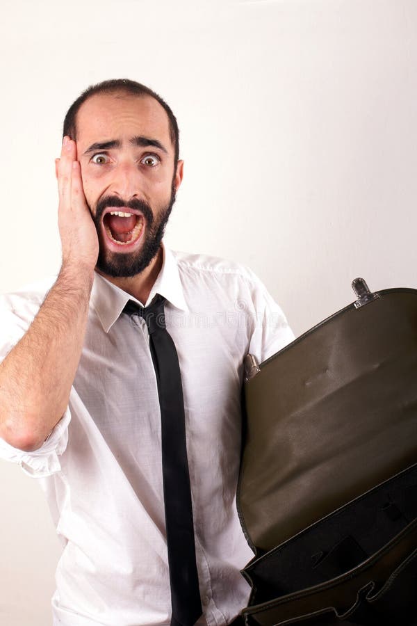 Man with briefcase stock image. Image of running, handsome - 49530485