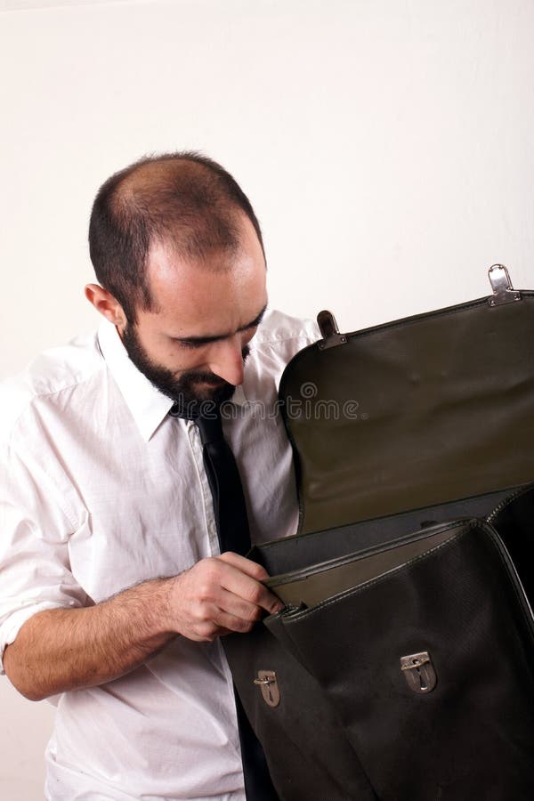 Man with briefcase stock image. Image of happy, handle - 50217899