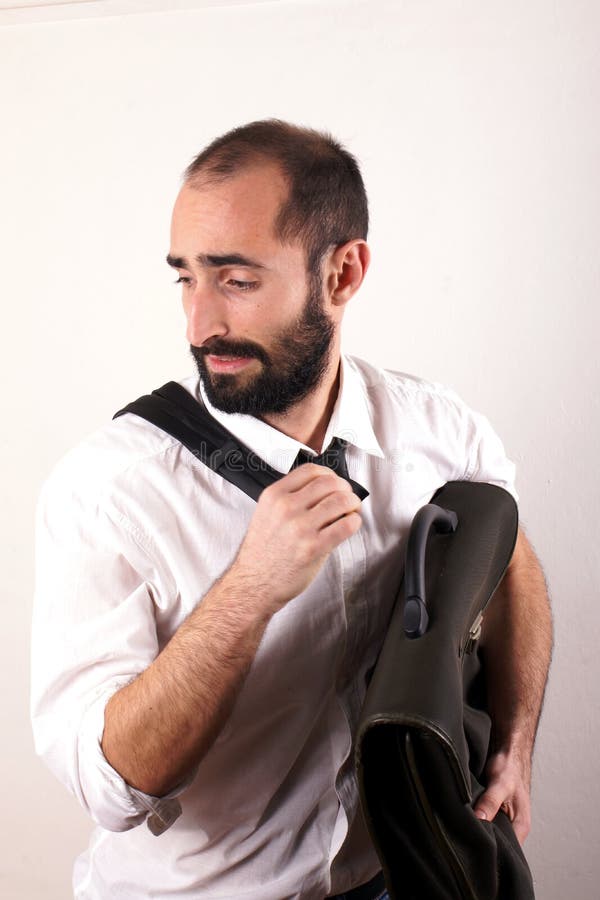 Man with briefcase stock image. Image of head, business - 50218277