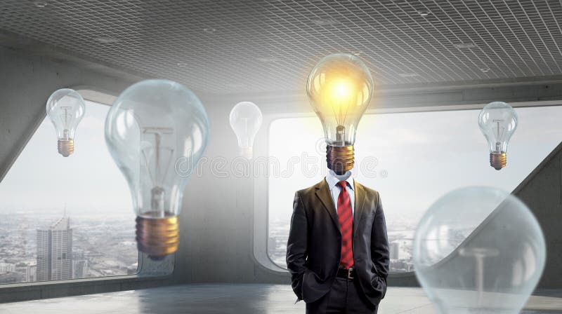 Man of bright head stock image. Image of success, people - 66496833