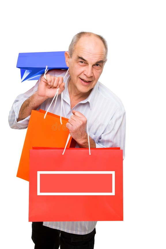 Man bring paper bags stock image. Image of adult, gift - 12874193