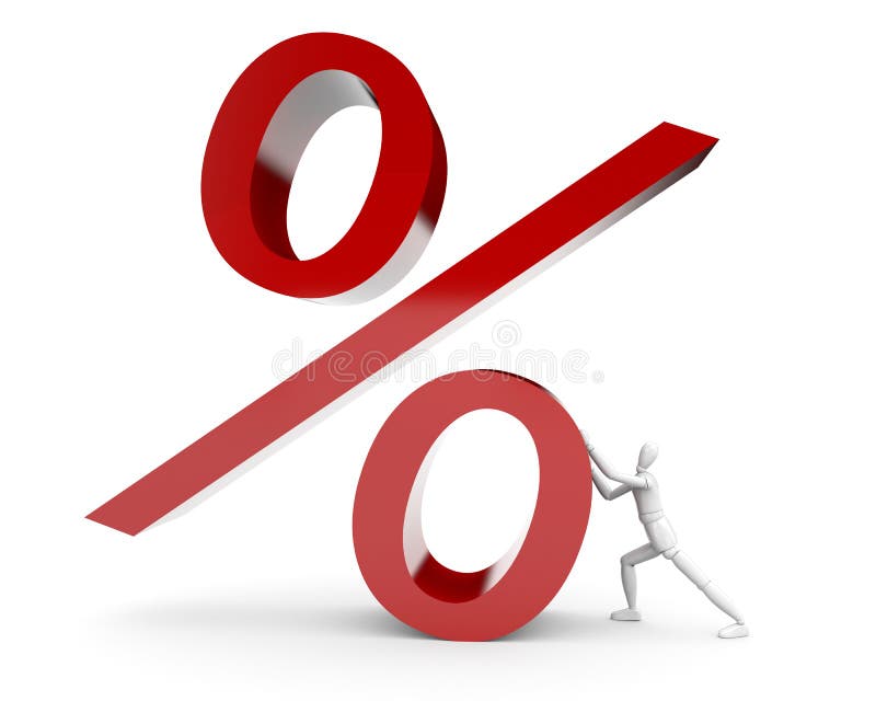 Man Bring Up Percent Symbol Stock Illustration - Illustration of action ...