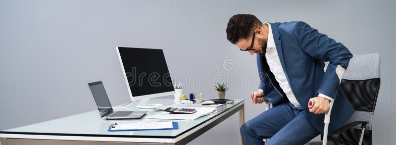 Man with Broken Leg Getting Up from Chair Stock Photo - Image of ...