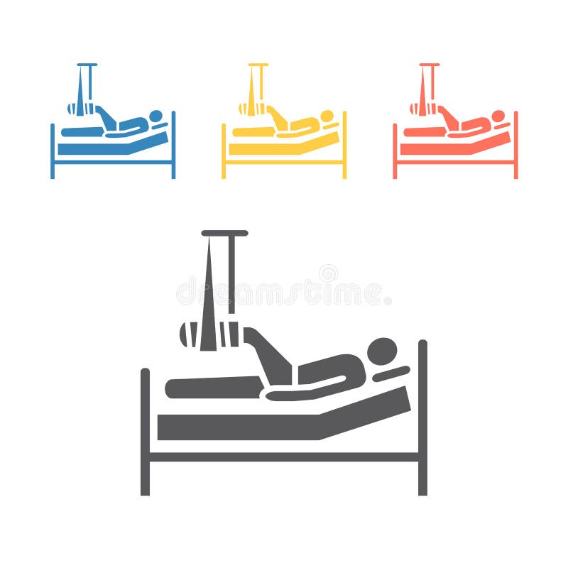 Man with Broken Leg in Hospital. Vector Illustration. Stock Vector ...