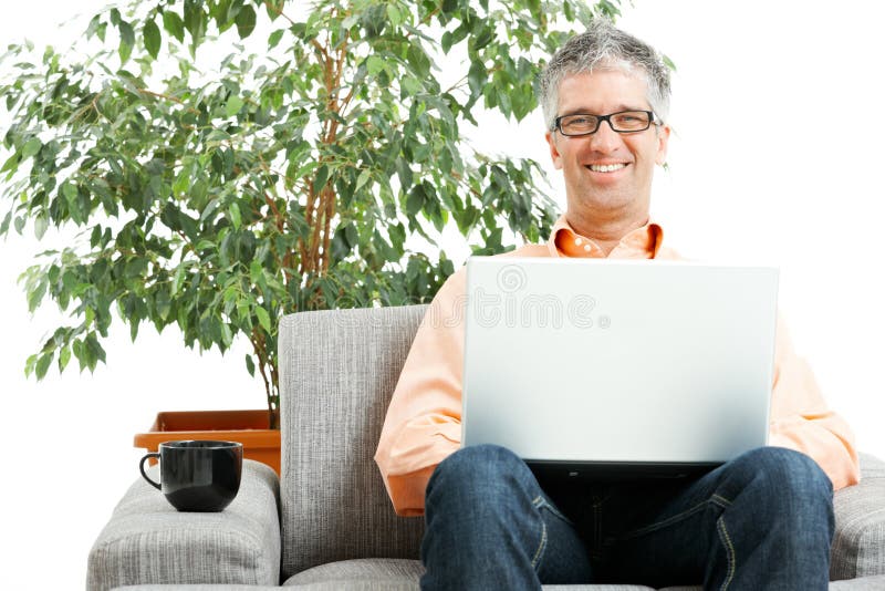 Man browsing internet stock image. Image of adult, email - 9344495