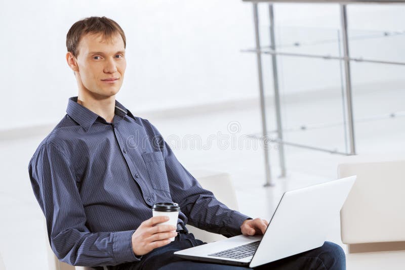 Man browsing web stock image. Image of smile, internet - 57447751