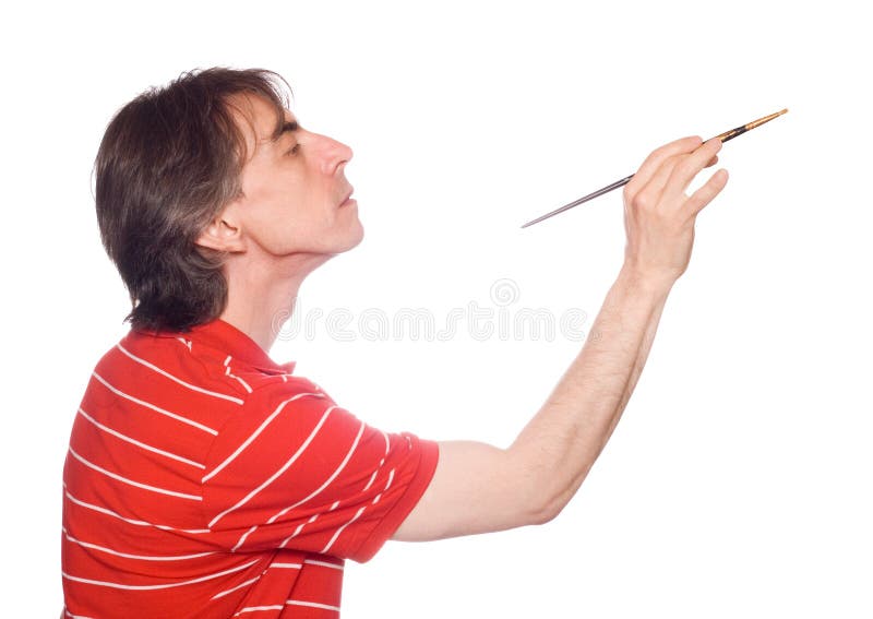 Man with a paint brush stock image. Image of painter - 22799445