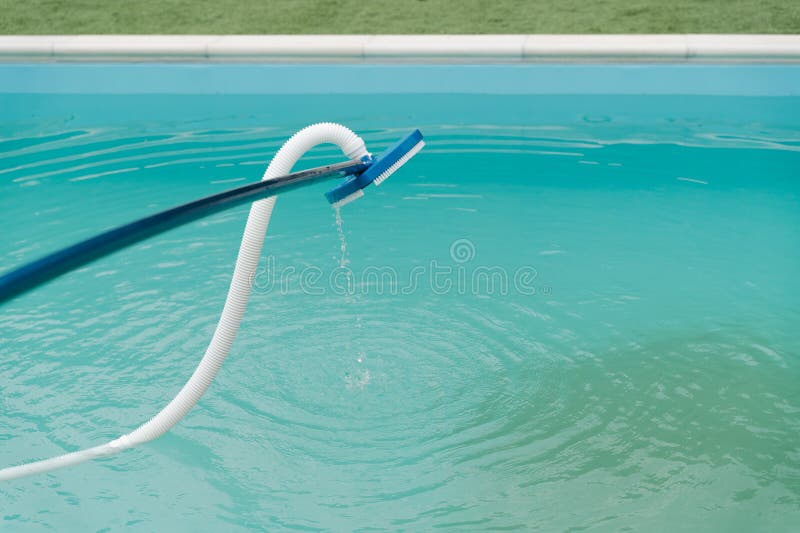 Man Brushing Outdoor Swimming Pool Stock Photo - Image of people ...