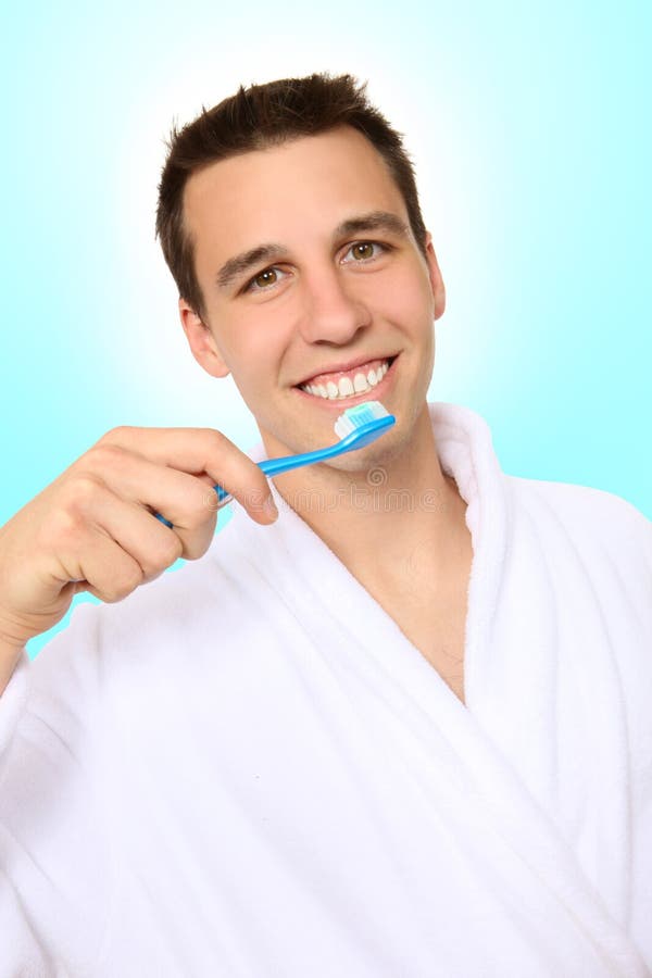 Man Brushing Teeth stock photo. Image of adult, teeth - 8387348