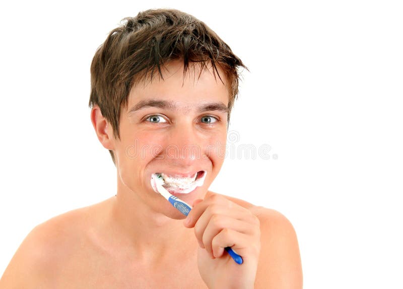 Man Brushing a Teeth stock photo. Image of human, hygiene - 222318368