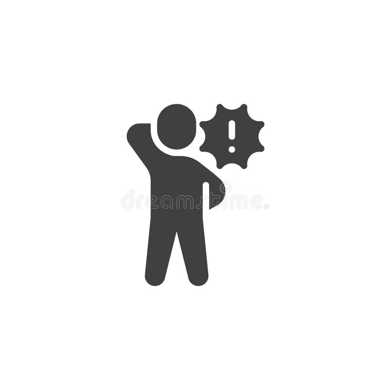 Man with a Bubble and a Exclamation Mark Vector Icon Stock Vector ...