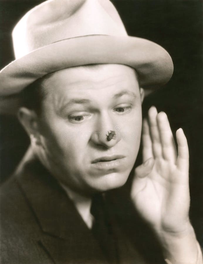 Man with bug on his nose stock photo. Image of irritation - 59791688