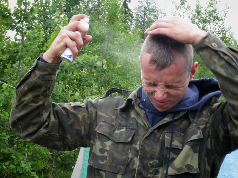Man editorial image. Image of mosquito, protection, aerosol - 66659540