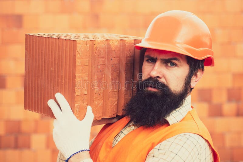 Man Builder. Bricklayer, Brickwork, Building Business. New Apartments ...