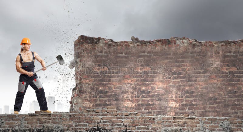 Man builder stock image. Image of determined, render - 43893535