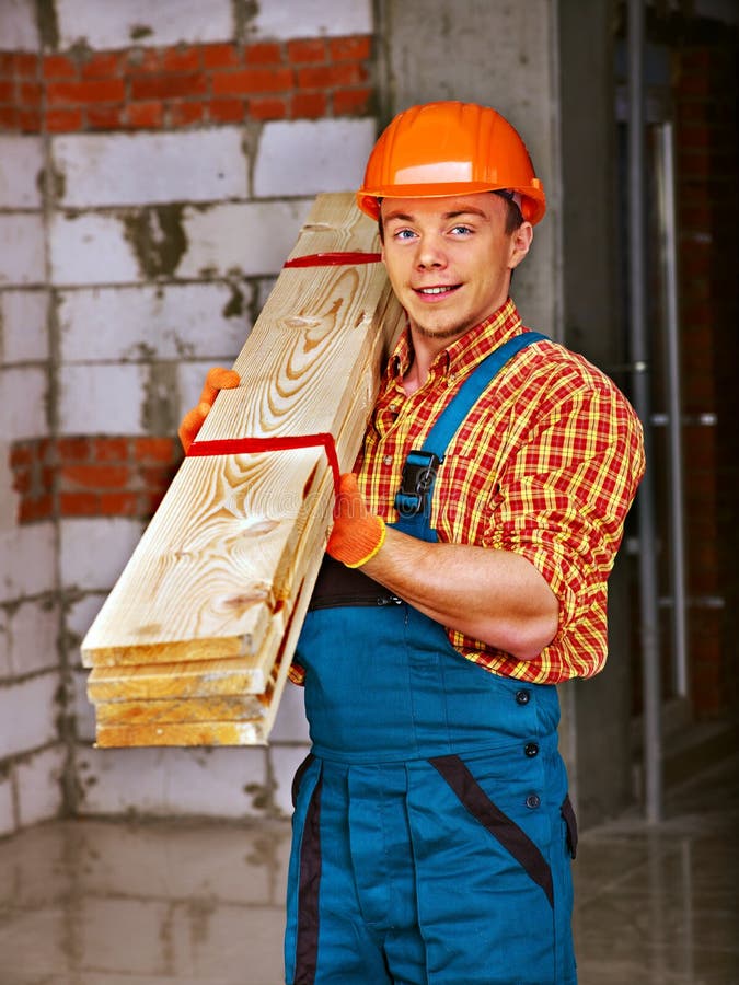 Men in builder uniform. stock image. Image of gypsum - 35354009