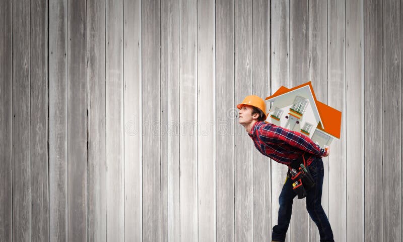 Man builder stock image. Image of heavy, holding, empty - 48689449